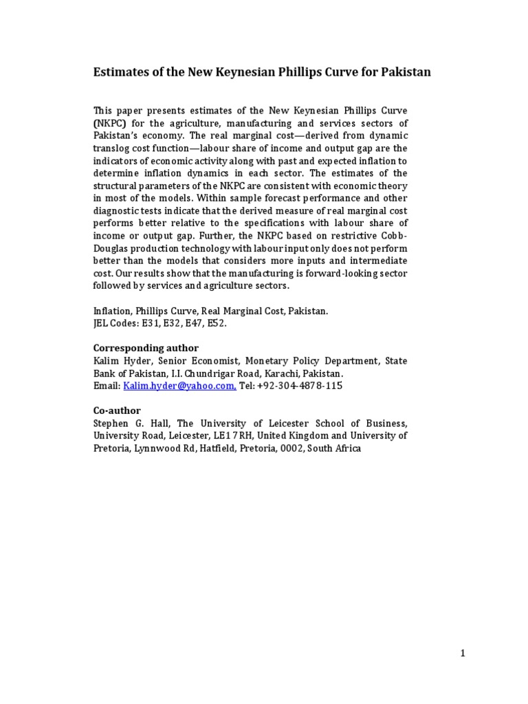 Estimates of The New Keynesian Pre Pub | PDF | Labour Economics ... Estimates of The New Keynesian Pre Pub | PDF | Labour Economics ...