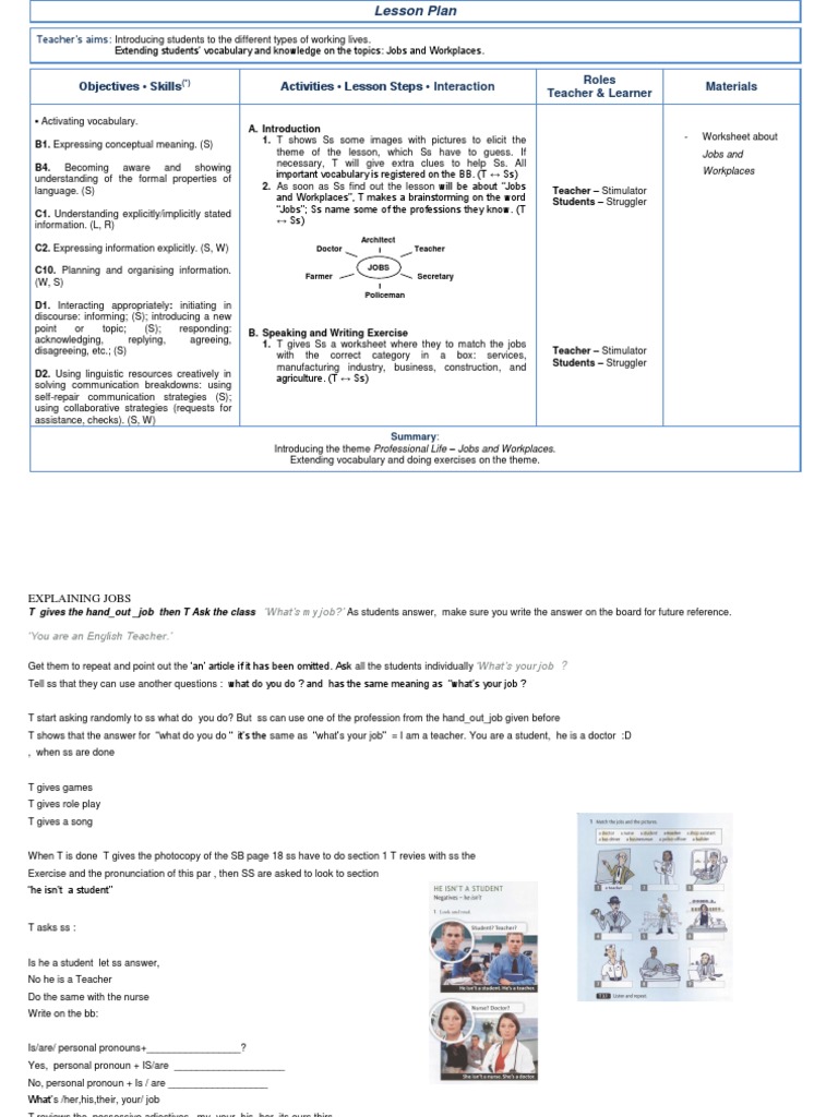 Lesson Plan Jobs | Download Free PDF | Teachers | Lesson Plan