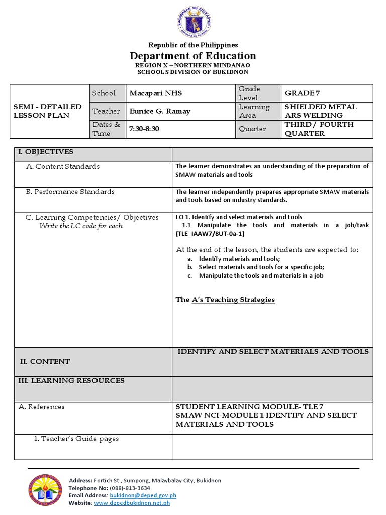 Smaw Lesson Plan Demo | Download Free PDF | Lesson Plan | Learning