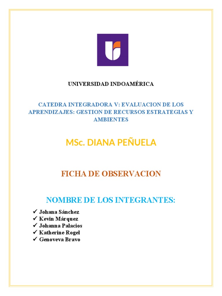 Grupo 3 Ficha de Observacion | PDF