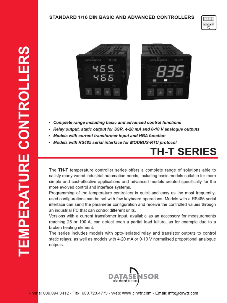 Datasensor THT Temperature Controllers | PDF | Relay | Computer Engineering Datasensor THT Temperature Controllers | PDF | Relay | Computer Engineering