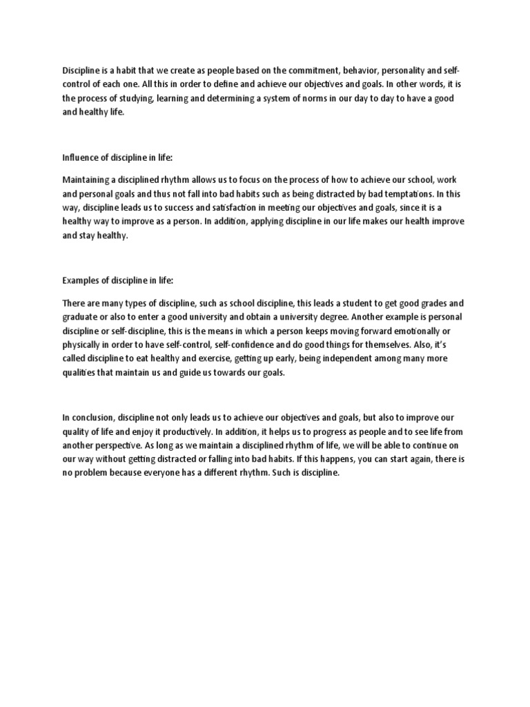 The Importance of Discipline in Life | PDF | Career & Growth | Lifestyle