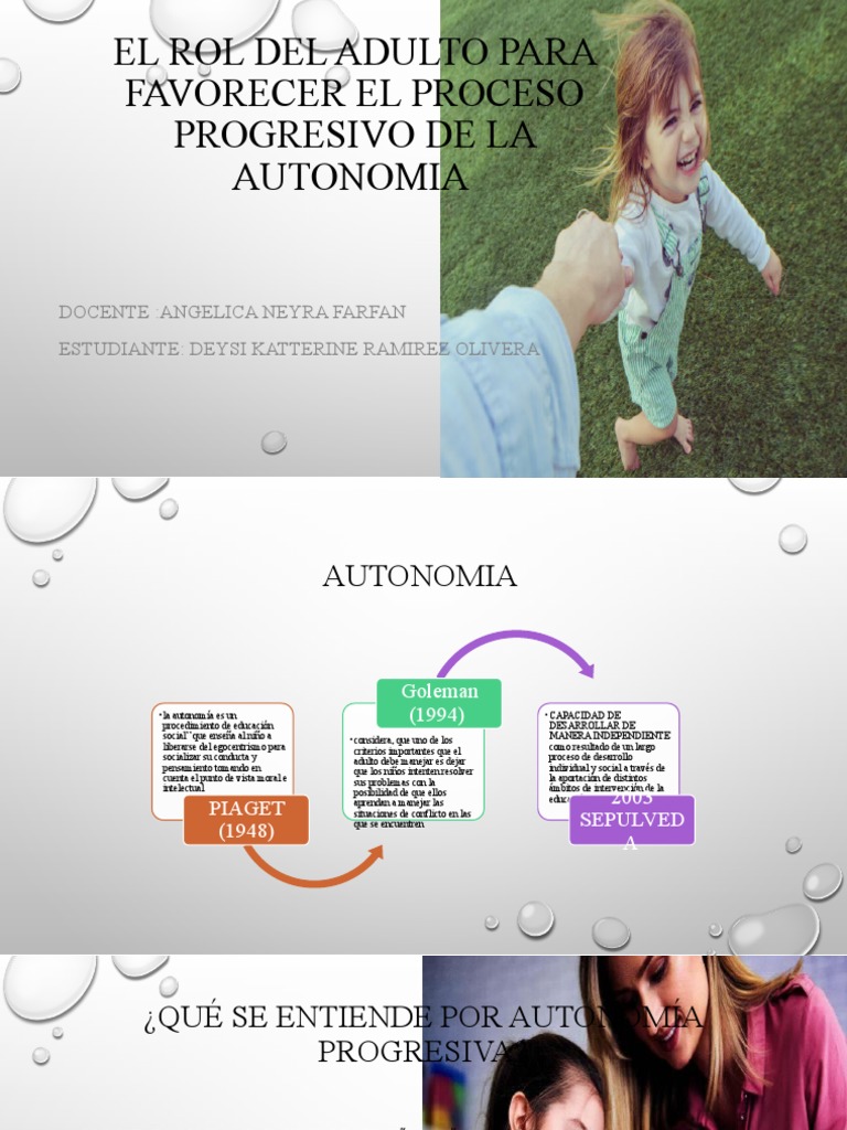 EL ROL DEL ADULTO PARA FAVORECER EL PROCESO Progresivo de La Autonomia ...