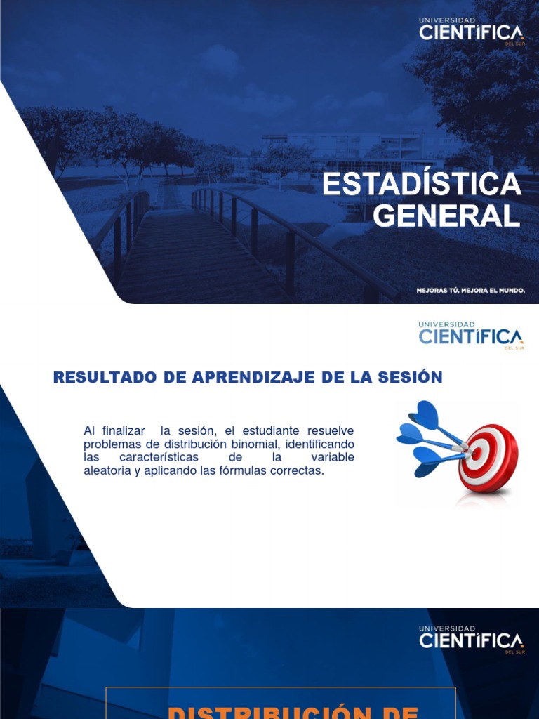Estadistica General-Sem-08-2023-1h | PDF | Distribución de probabilidad | Variable aleatoria