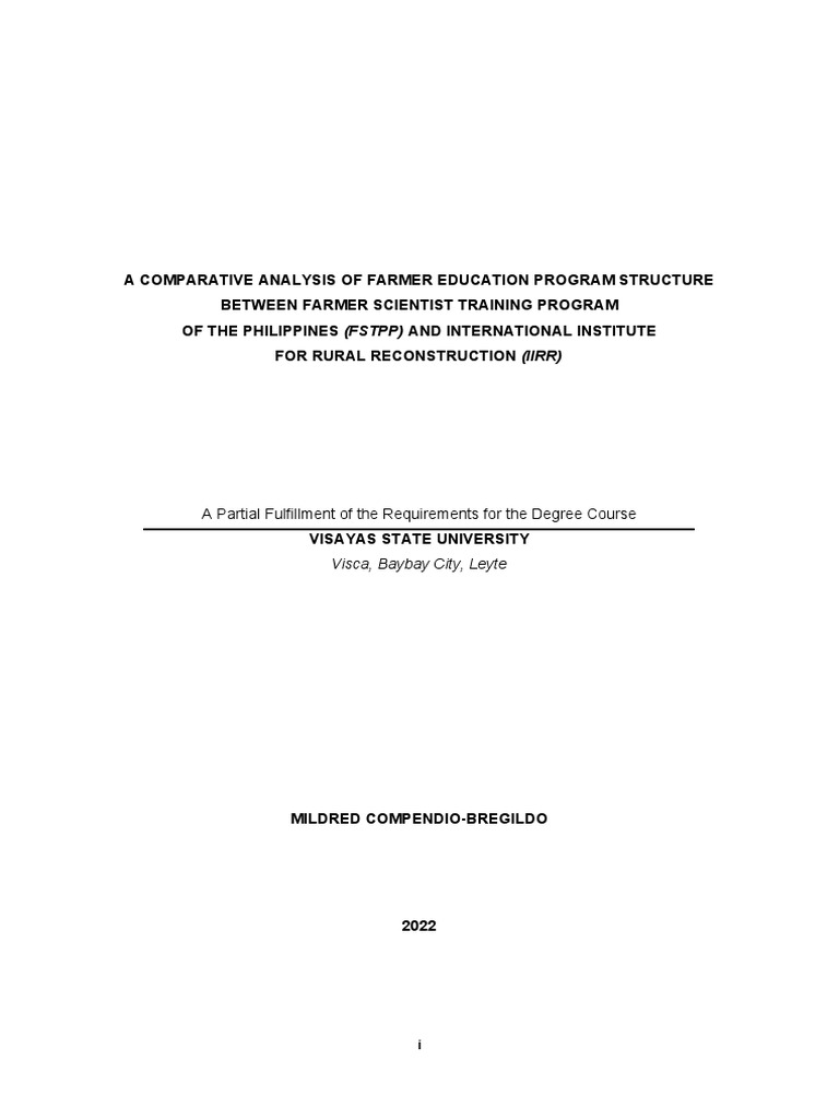 A COMPARATIVE STUDY ON EFFECTIVENESS OF FARMER EDUCATION PROGRAM ...