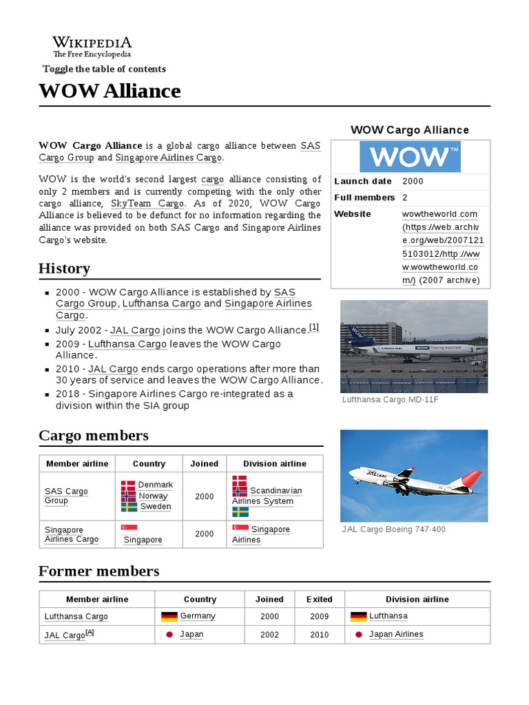 WOW Alliance | PDF | Airlines | Aviation