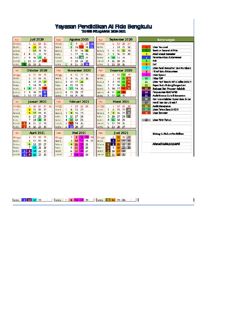 Kalender Pendidikan SMAIT IQRA 2020/2021 | PDF