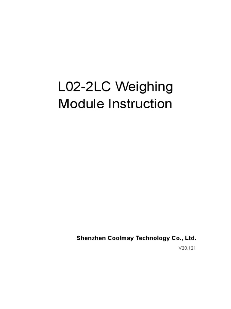 L02-2LC Weighing Module Instruction | PDF | Modular Programming | Interface (Computing)