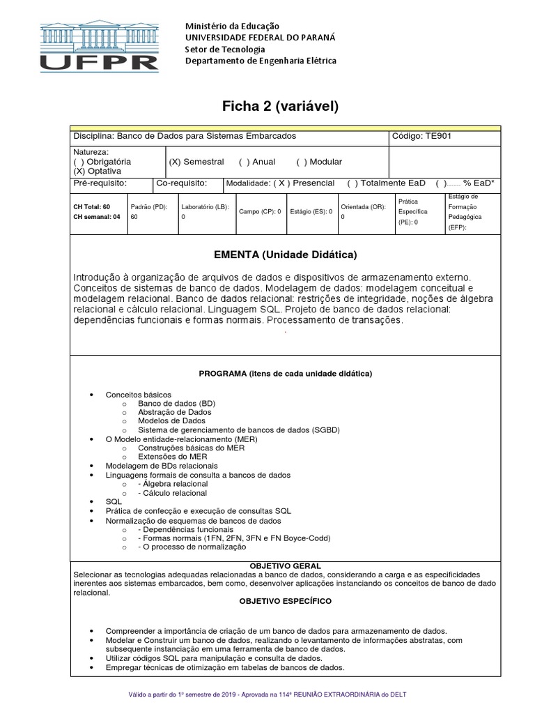 Ficha 02 Delt 2019 | Download grátis PDF | Semicondutores | Bancos de dados