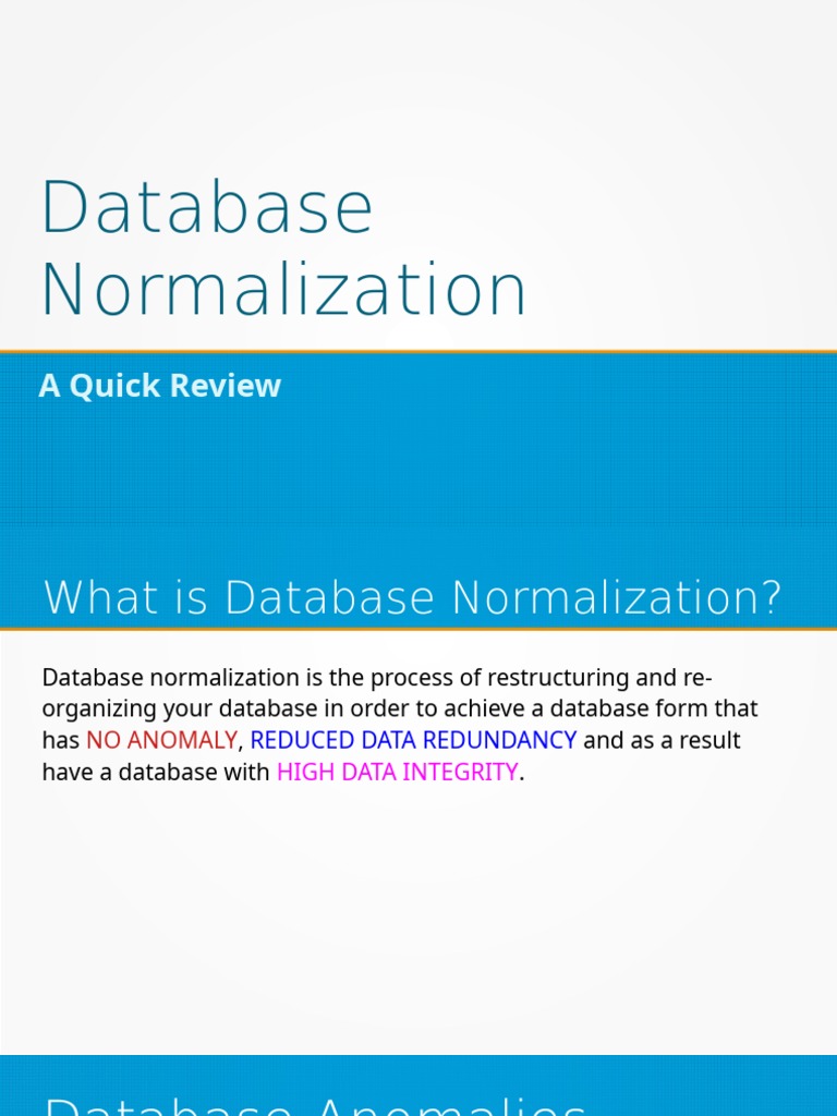 Database Normalization | PDF | Databases | Information Retrieval Database Normalization | PDF | Databases | Information Retrieval