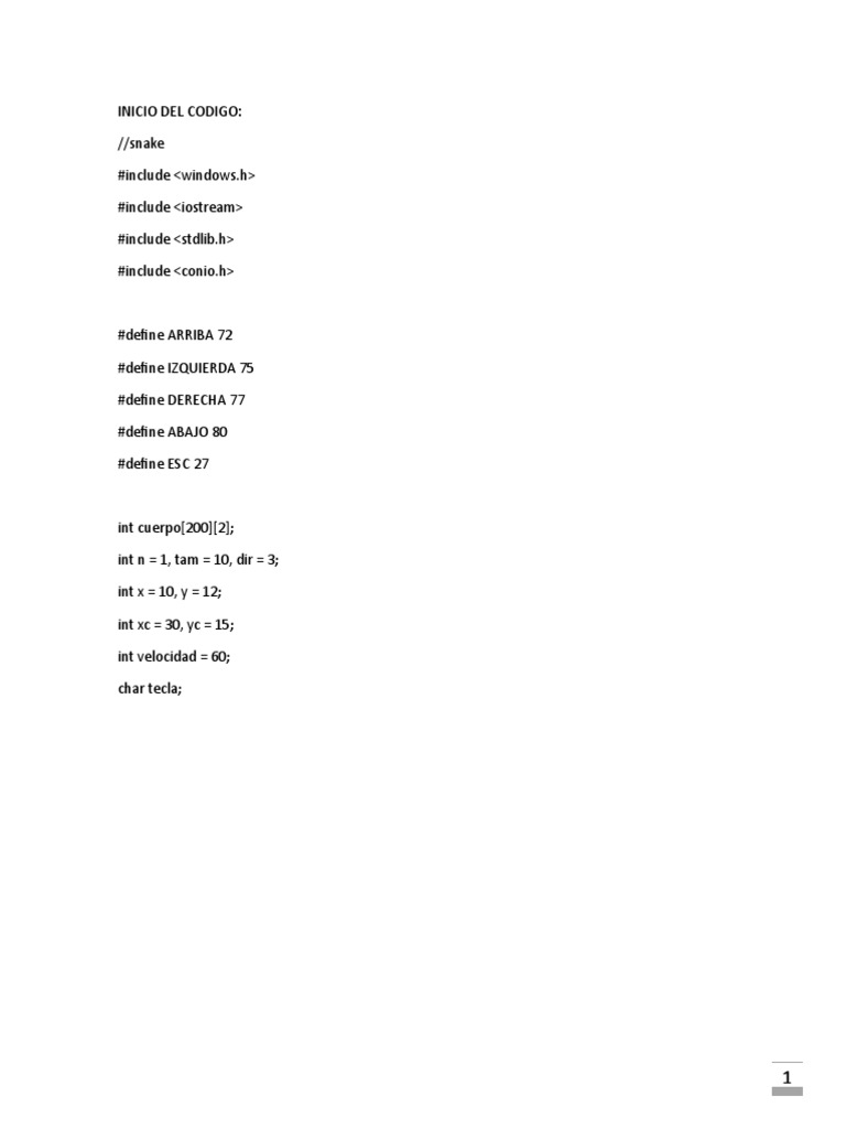 SNAKE | PDF | Programación de computadoras | Informática