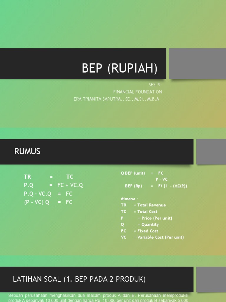 BEP (RUPIAH) - Sesi 9 | PDF