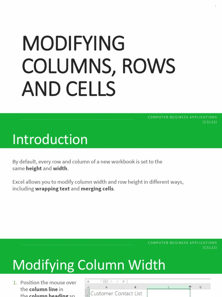 Modifying Columns and Cells | Download Free PDF | Point And Click ... Modifying Columns and Cells | Download Free PDF | Point And Click ...