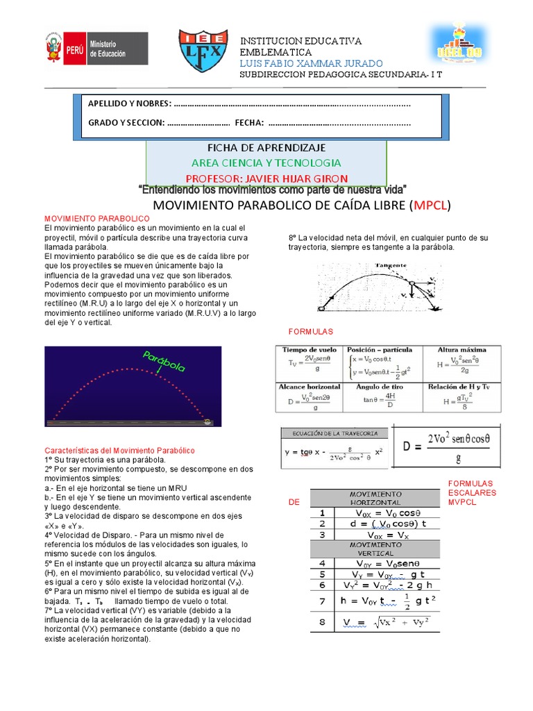 Guia de MPCL | PDF | Velocidad | Espacio