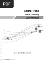 ZTE H1600 Home Gateway User Manual | PDF | Wi Fi | Computer Network