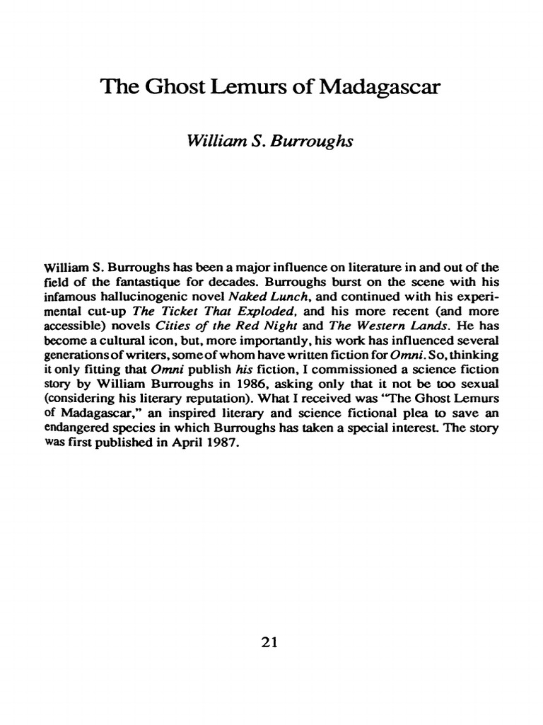 Burroughs Ghost Lemurs of Madagascar | PDF | Piracy