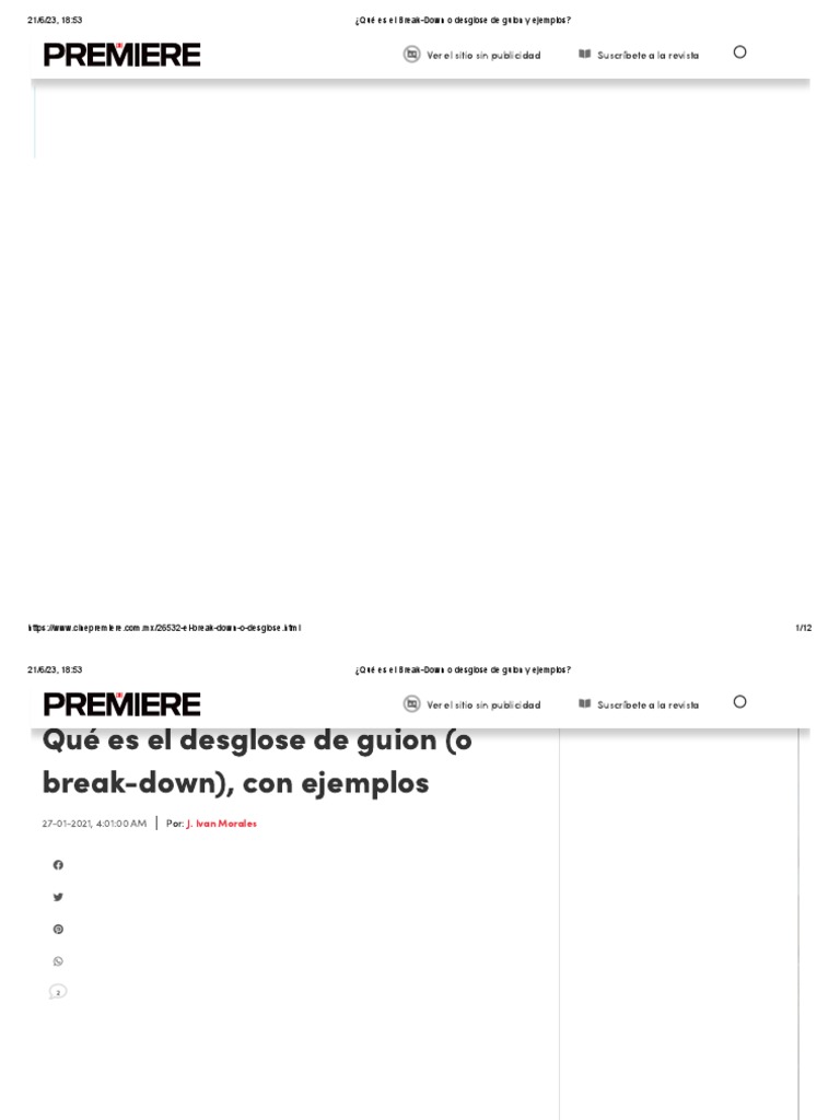 ¿Qué Es El Break-Down o Desglose de Guion y Ejemplos | PDF | Entretenimiento | Medios de ...