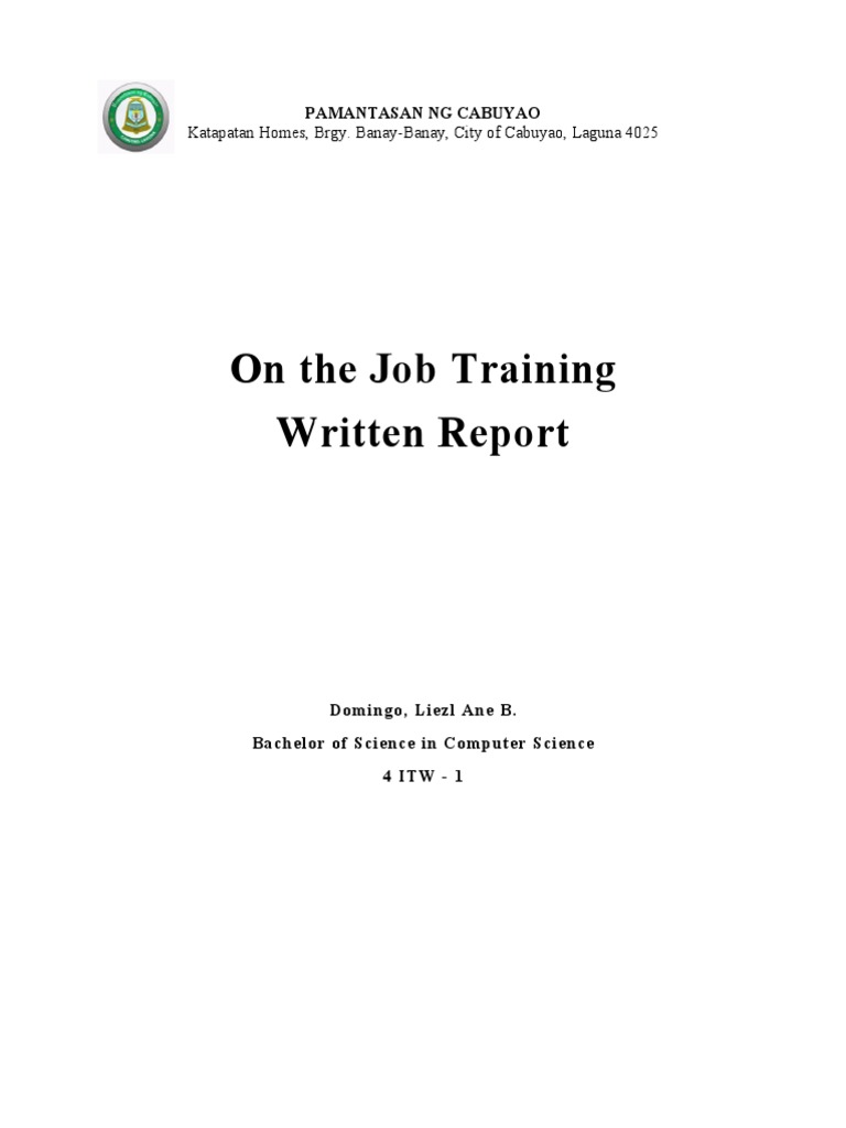 OJT Written Report | Download Free PDF | Philippines