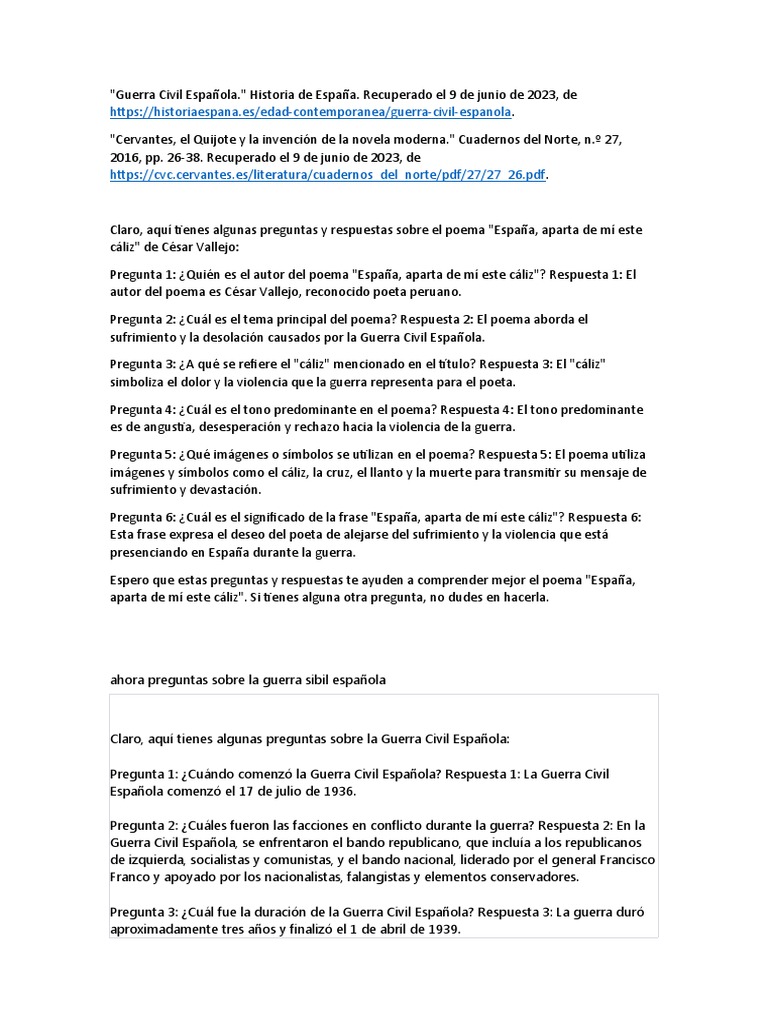 Causas y Consecuencias de la Guerra Civil | PDF | guerra civil Española ...