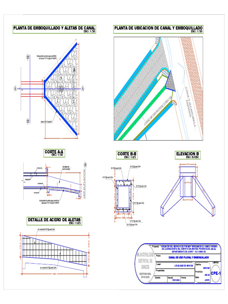 PLANO CANAL Y EMBOQUILLADO | PDF