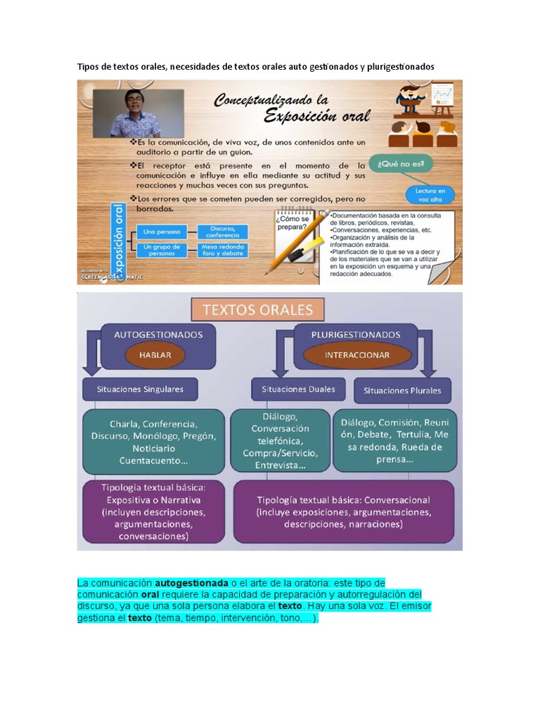 Tipos de Textos Orales | PDF