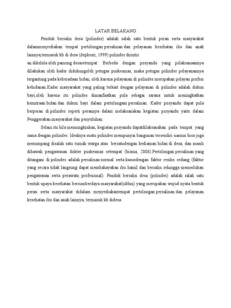 Peran dan Fungsi Polindes | PDF