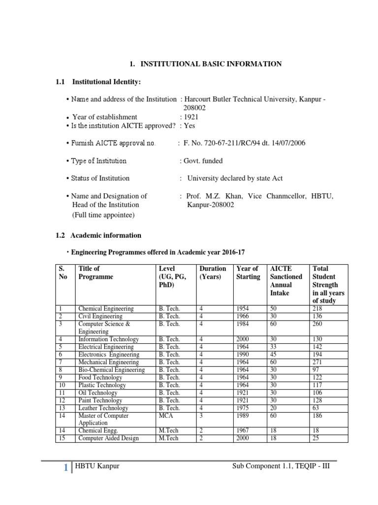 Idp Teqip 3 Hbtu Kanpur | PDF | Engineering