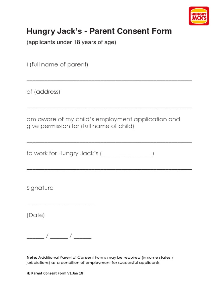 HJ Parent Consent Form1 | PDF | Wellness