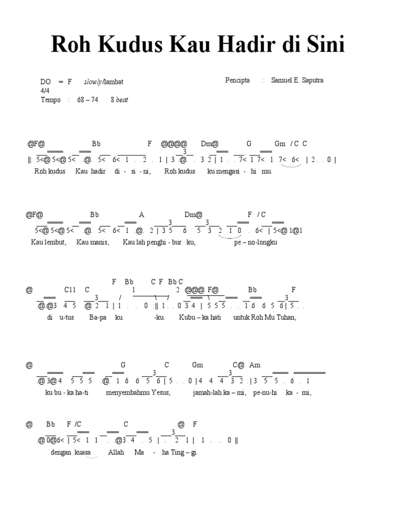 Roh Kudus Kau Hadir Di Sini | PDF