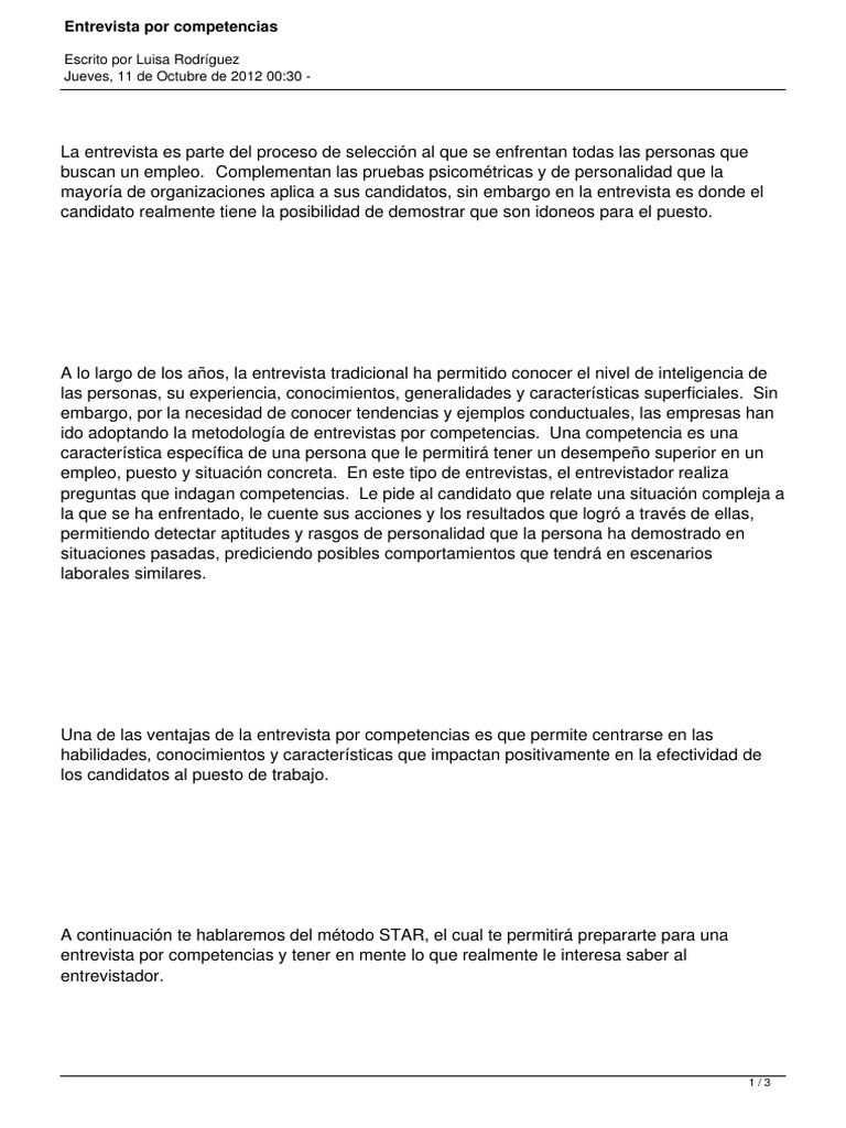 entrevista-por-competencias- | PDF | Psicología cognitiva | Ciencias del comportamiento