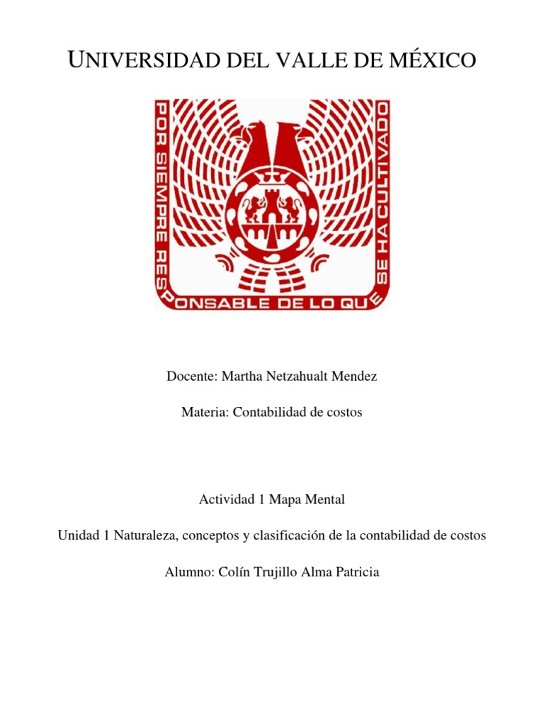 Actividad 1 Mapa Mental Unidad 1 Naturaleza, Conceptos y Clasificación de La Contabilidad de ...