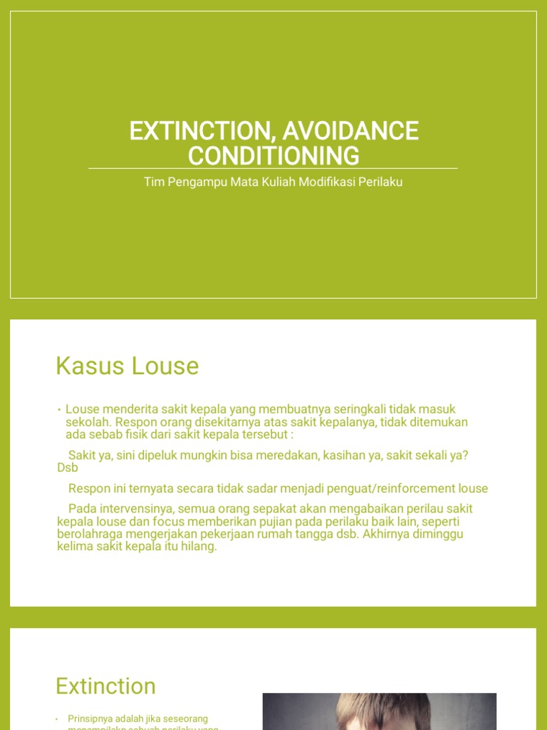 Extinction, Avoidance Conditioning | PDF | Karier & Perkembangan