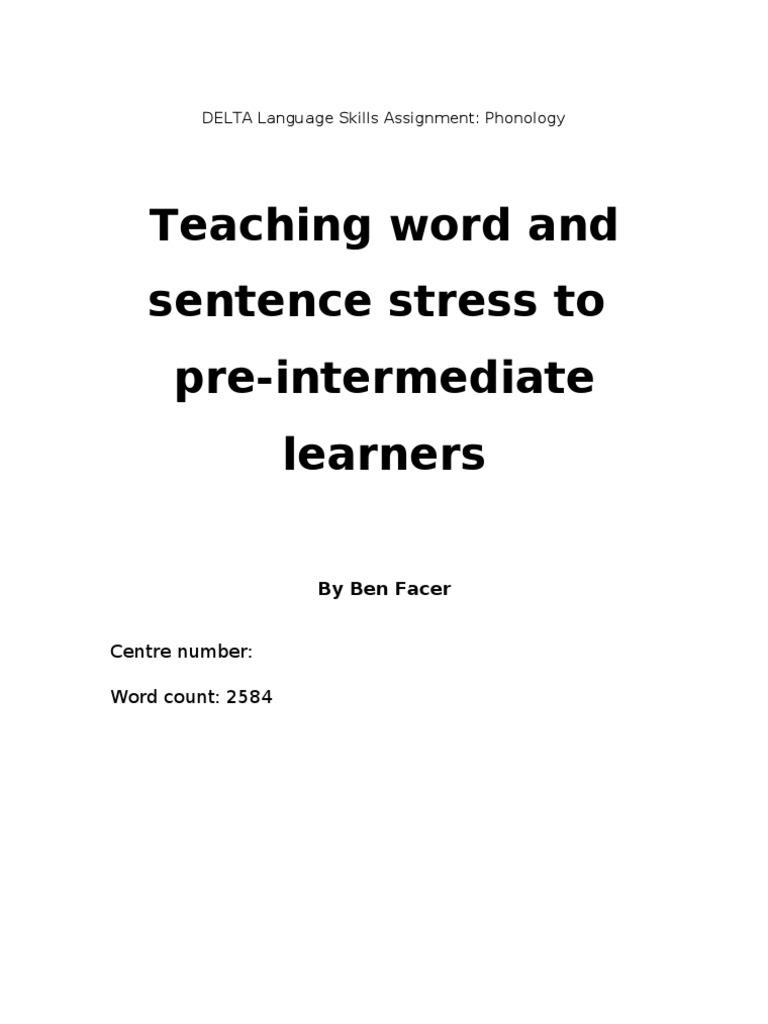 Teaching English Sentence Stress Strategies | PDF | Stress (Linguistics ...