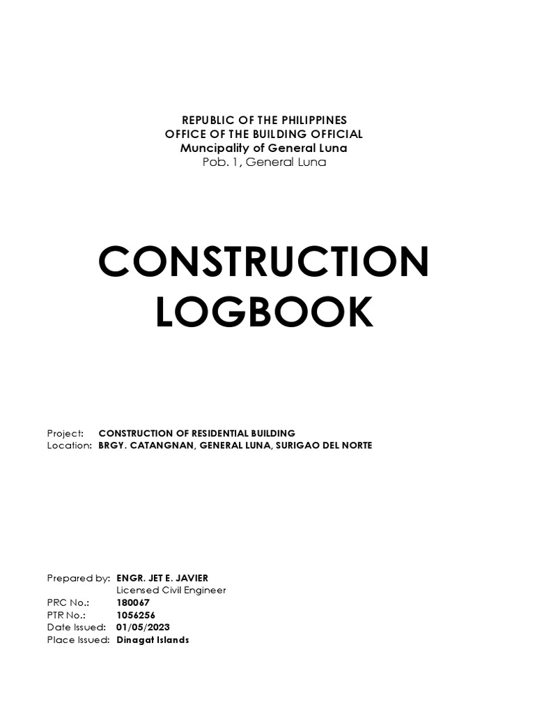 Construction Logbook Sheet - Residential Building | PDF | Carpentry ...