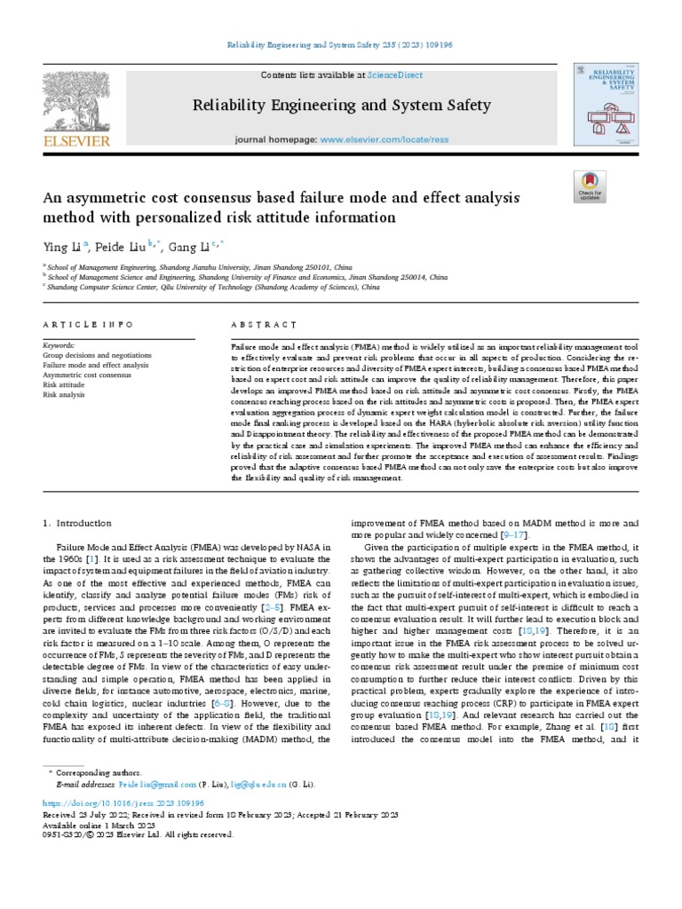 Paper 30 An asymmetric cost consensus based failure mode and effect analysis method with ...