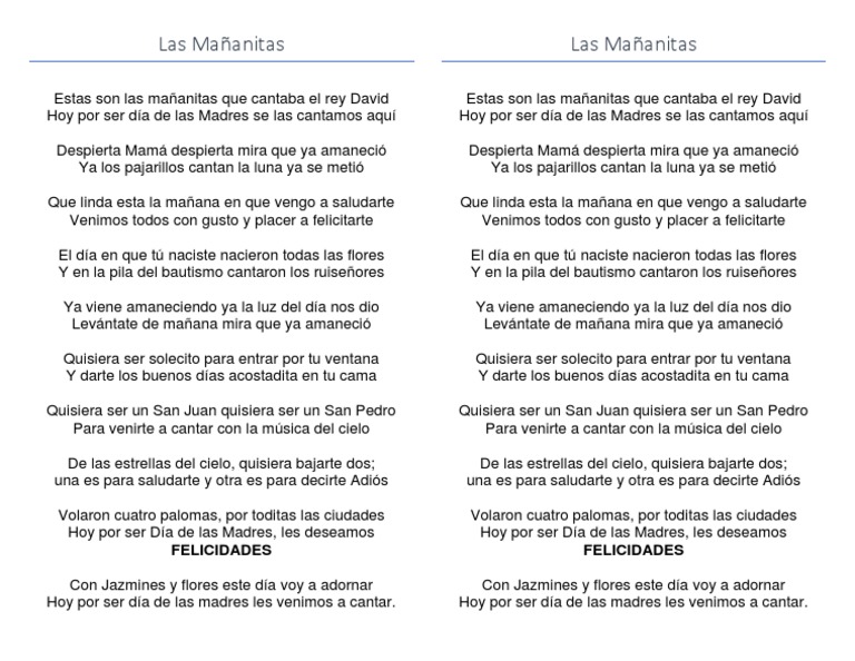 Las Mañanitas Doble Pdf