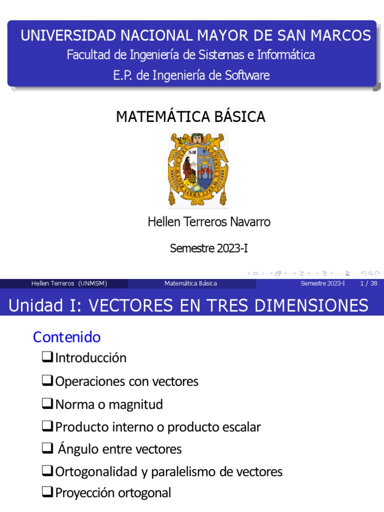 Semana 1 MB Software 2023-I Clase | PDF | Vector Euclidiano | Escalar ...