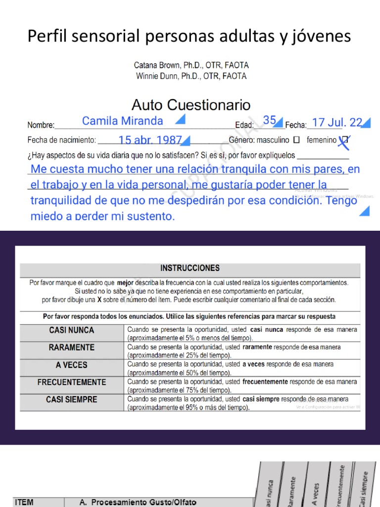 Perfil sensorial personas adultas y jóvenes_220717_225128 | PDF