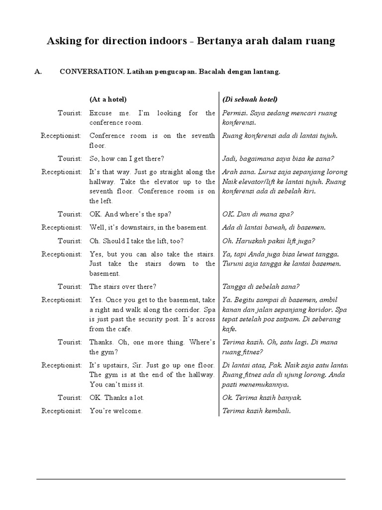 Asking Direction Indoor | PDF