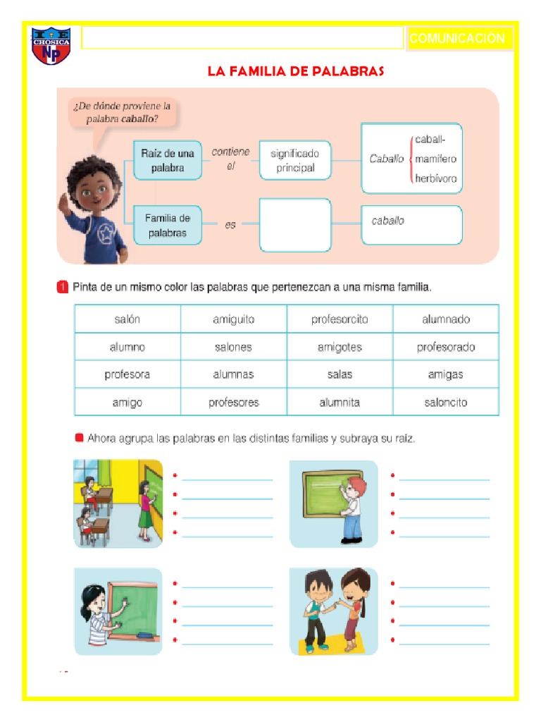 Ficha de Comunicación 14-06-23 La Familia de Palabras | PDF