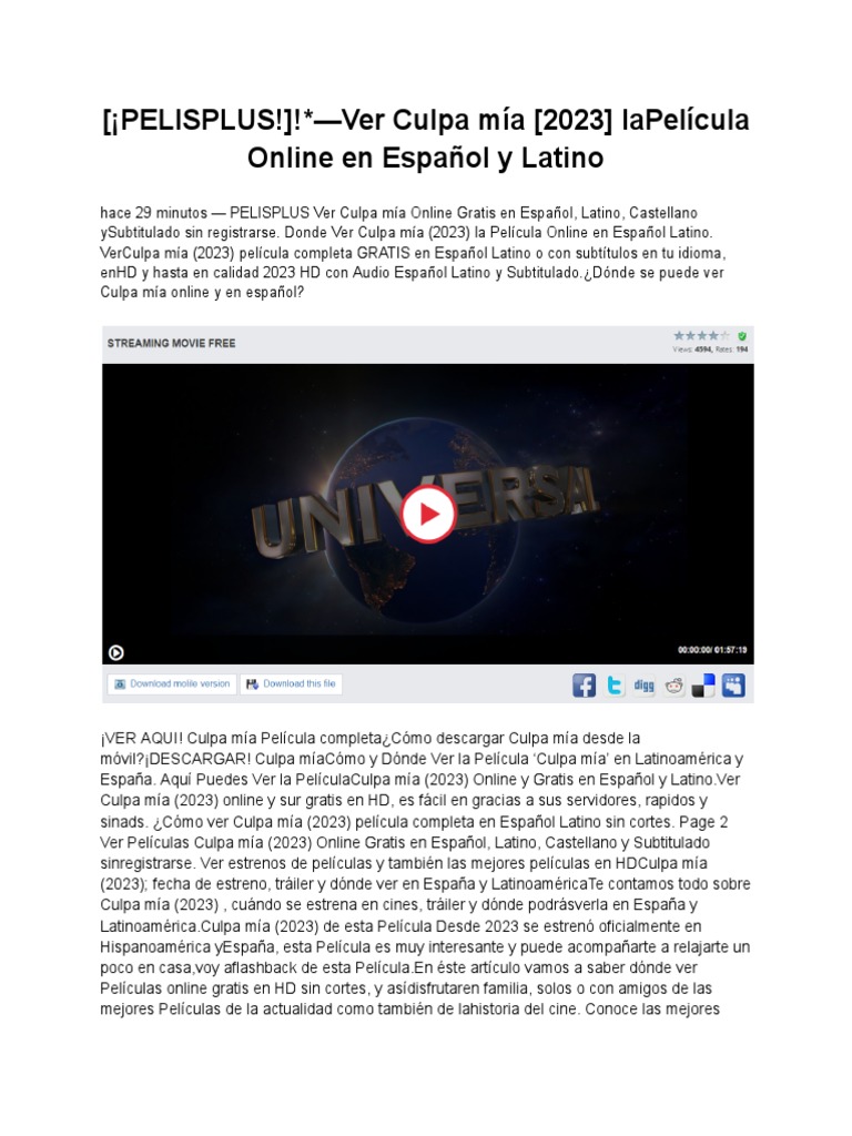 (¡Pelisplus!) ! - Ver Culpa Mía (2023) Lapelícula Online en Español Y ...