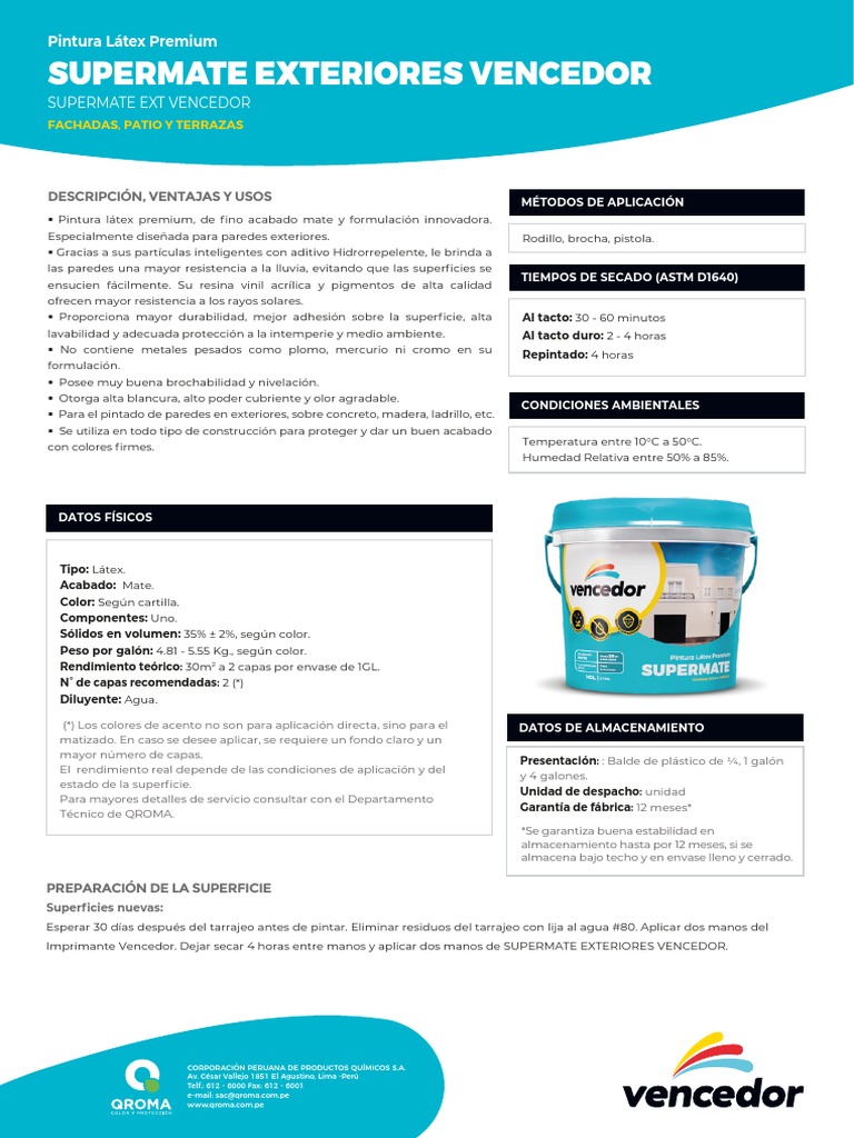 HT Supermate Exteriores Vencedor | PDF | Pintar | Sector secundario de la economía