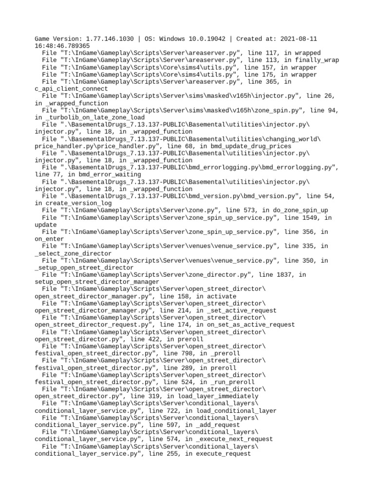 Sims 4 Error Log: AttributeError | PDF | Microsoft Windows | Utility Software