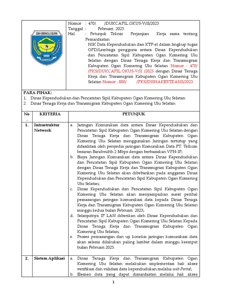 Petunjuk Juknis PKS Disnaker | PDF