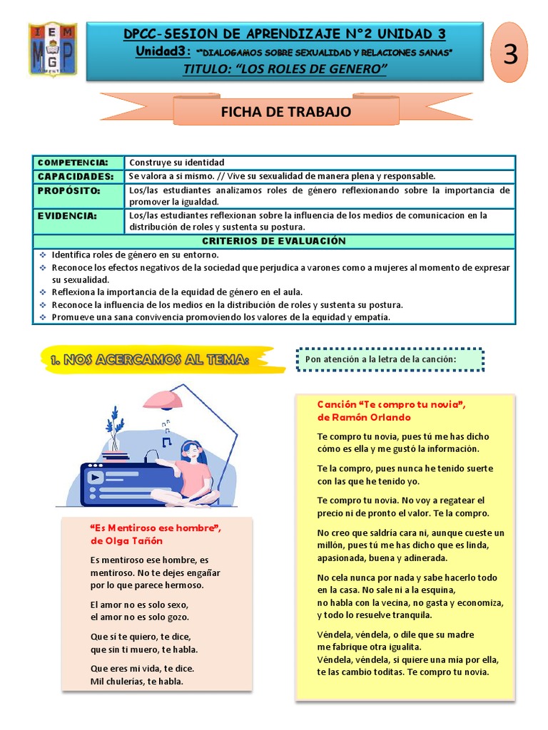 Ficha de Trabajo SA2 UA3 DPCC | PDF | Hombre | Estereotipos