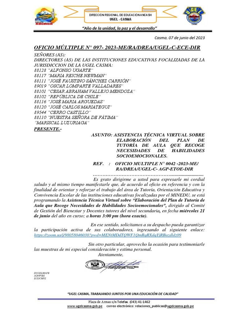 Oficio Mult.nº 097-2023 | PDF