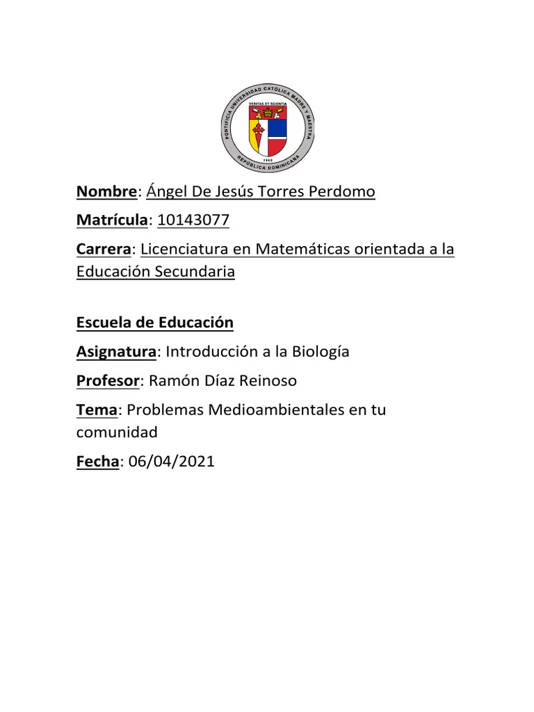 Problemas Medioambientales de Tu Comunidad | PDF | Residuos | Entorno ...
