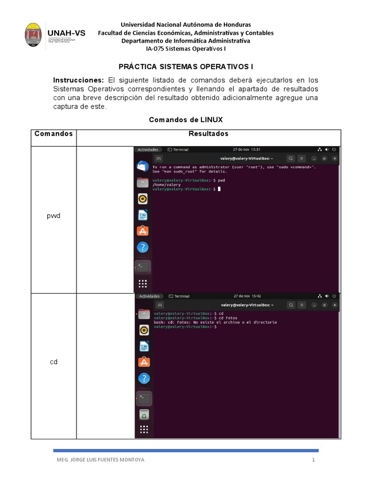 Práctica SO I | PDF | Archivo de computadora | Sistema operativo
