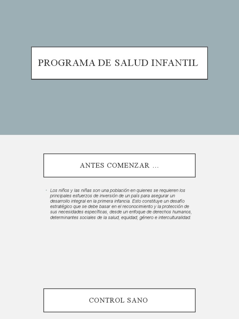 Programa de Salud Infantil | PDF | Infancia | Sistema inmune