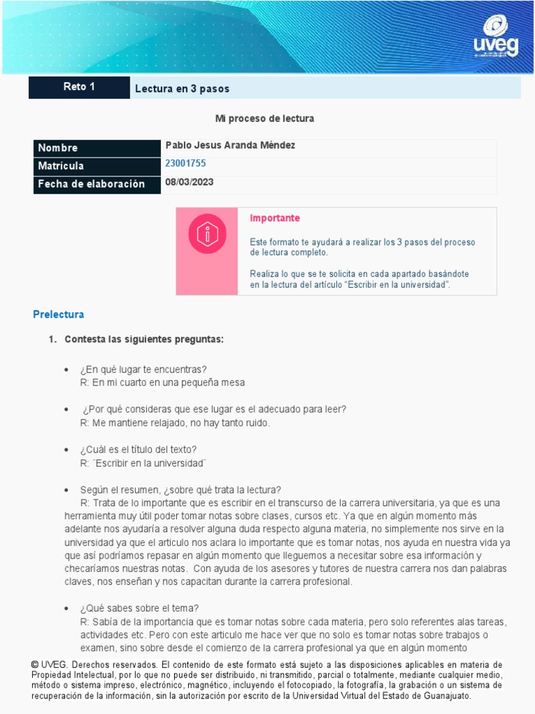 Aranda Pablo R1 U1 | PDF | Aprendizaje | Ciencia cognitiva